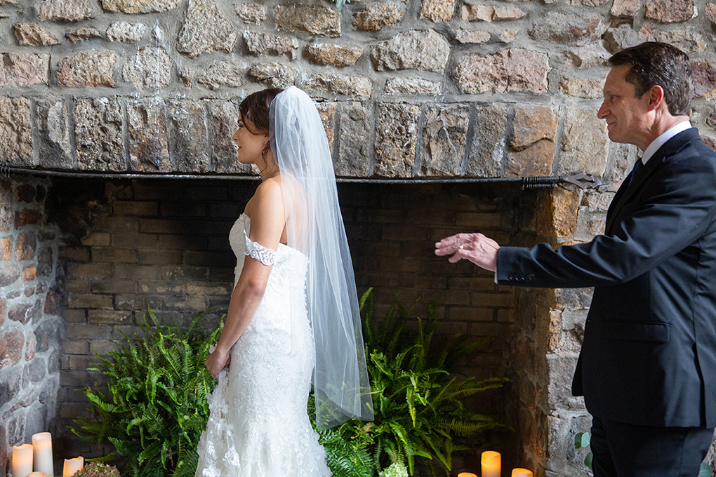 First Look with Dad; New Hope Wedding Photographer