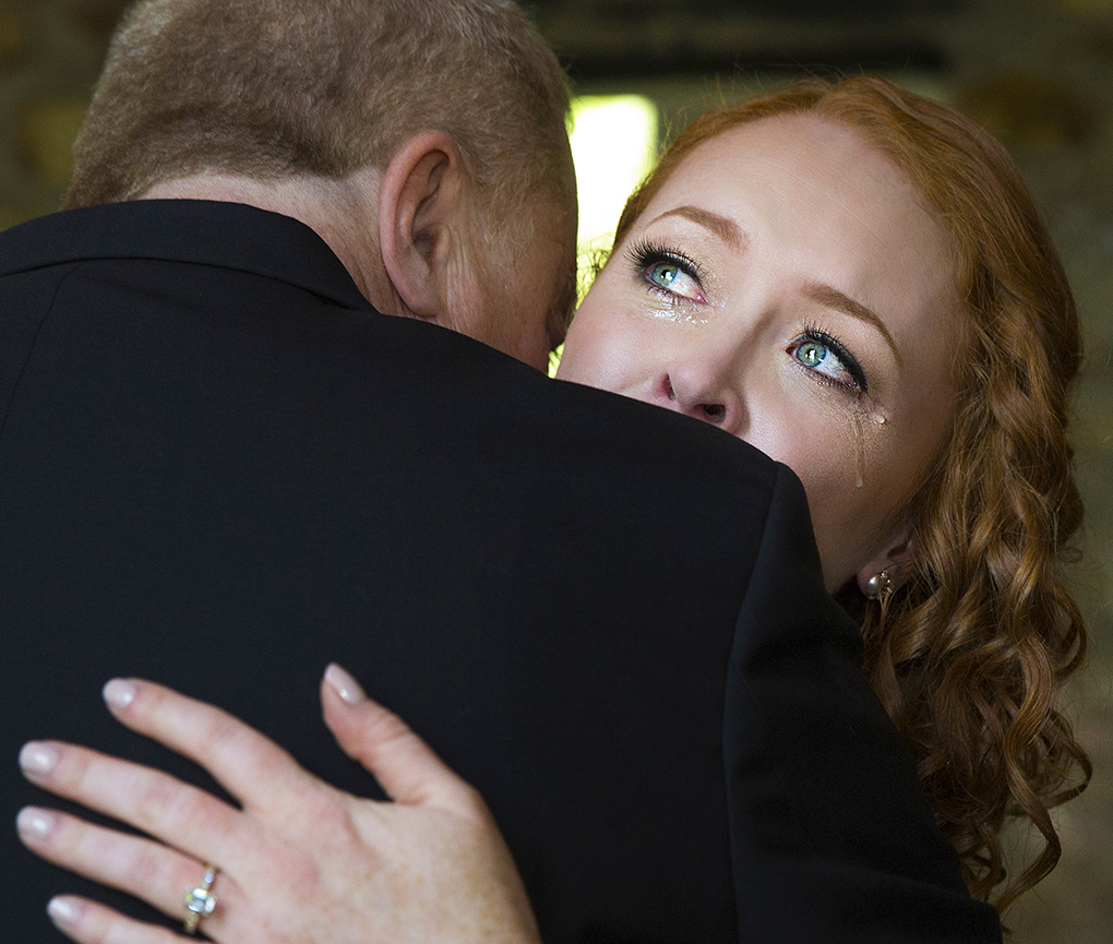 First Look with Dad; New Hope Wedding Photographer