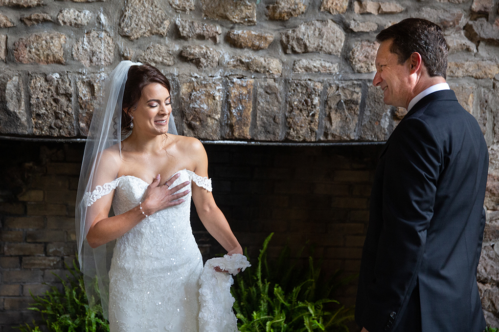 First Look with Dad; New Hope Wedding Photographer